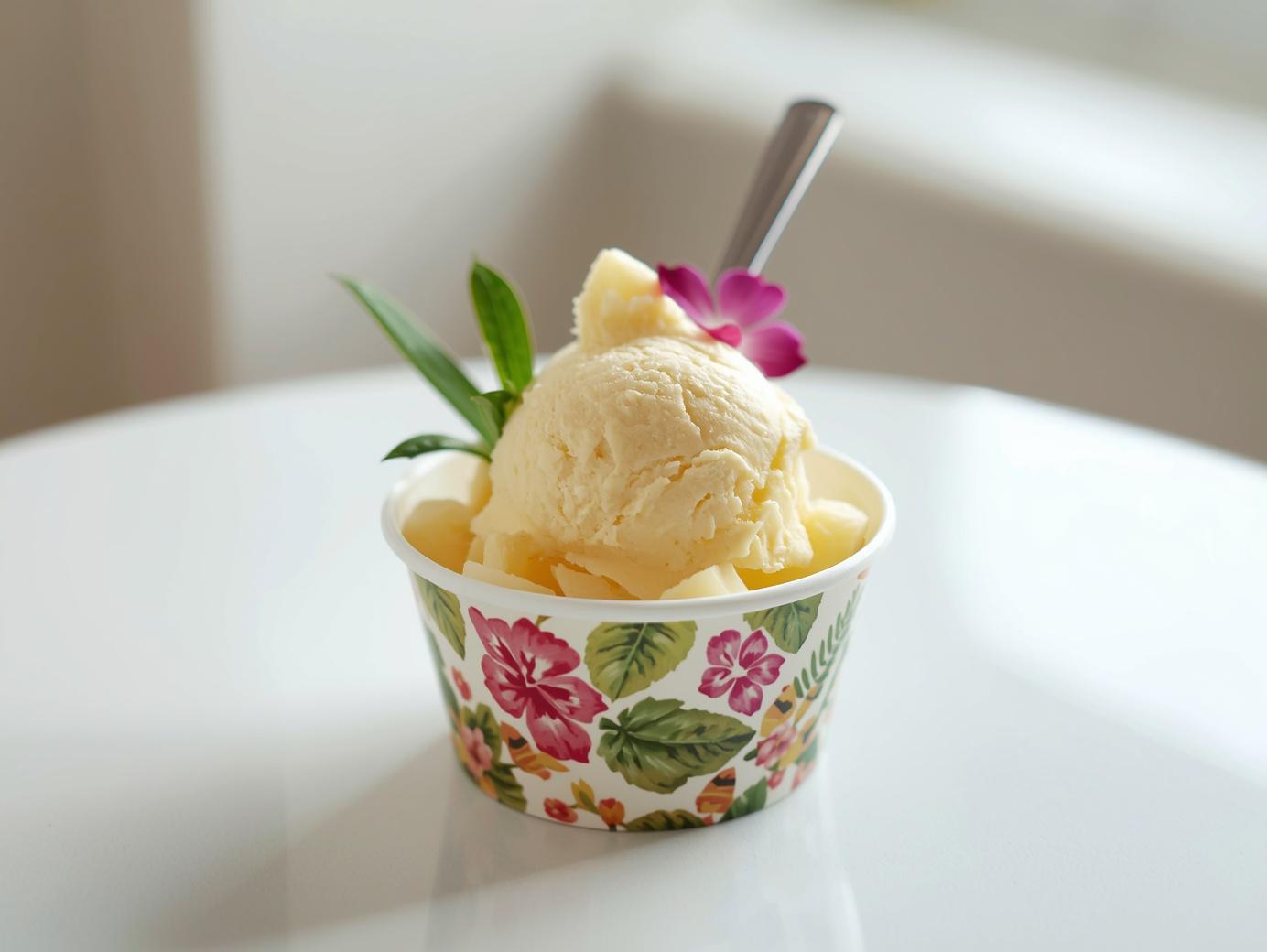 Making Hawaii Pineapple Ice Cream at Home