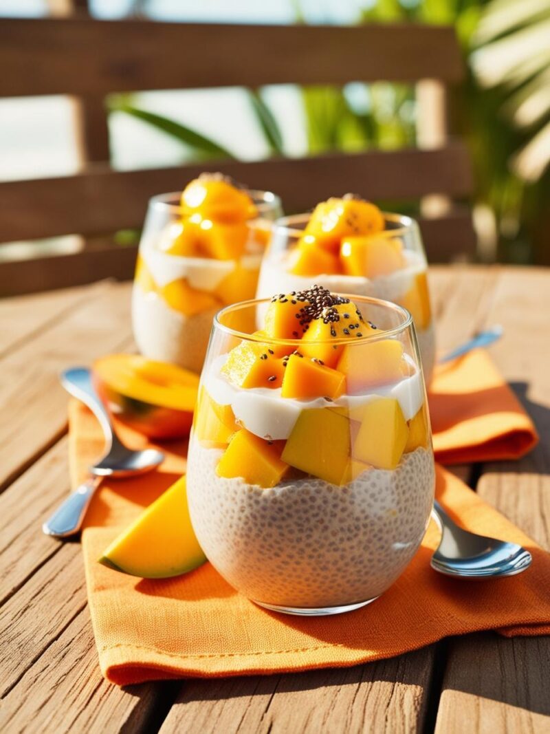 Delicious Tropical Mango Coconut Chia Pudding